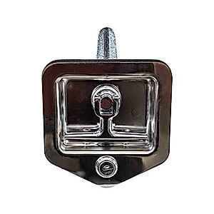 Buyers Products L8855 Locking T-Handle Latch, Polished Stainless Steel Latch w/Gasket, Blind Studs & Two Keys, Flush Mount, for Truck Bed Tool Boxes, Trailer Doors, RVs, Campers, Truck Cap Latch