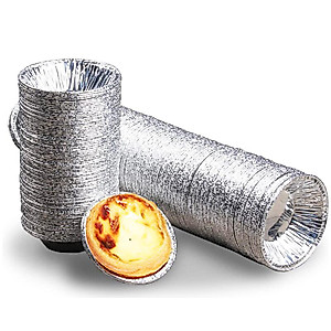 250Pcs Aluminum Foil Tart Pan Egg Tart Pan Freezer & Oven Safe Disposable Round Egg Tart Tin Foil Pans for Baking Supplies