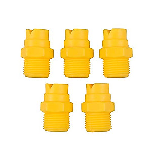 DOITOOL Water Hose Sprayer Yellow Nozzles 5pcs Plastic Nozzle Fan Shape Full Cone Tip PP Sprayer Nozzle Adaptor Connection For Home Garden (Yellow) Hose Adaptor Fire Hose Nozzle