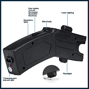 MVQQ Safety Remote Electric Shock Stun Gun Flashlight Tools Stick Distance for Women Self Defense Outdoor Rechargeable