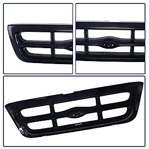 JustDrivably Replacement Parts Front Grille Grill Assembly With Black Shell And Insert Compatible With 1998-2000 Ford Ranger FO1200344 F87Z8200FA