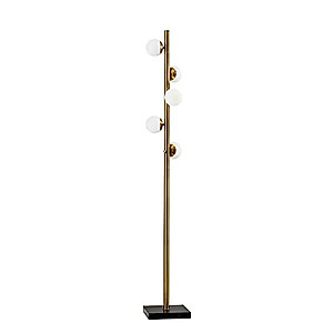Adesso 4272-21 Doppler LED Tree Lamp, 65 in., 5 x 3W G9 LED, Antique Brass Finish, 1 Floor Lamp