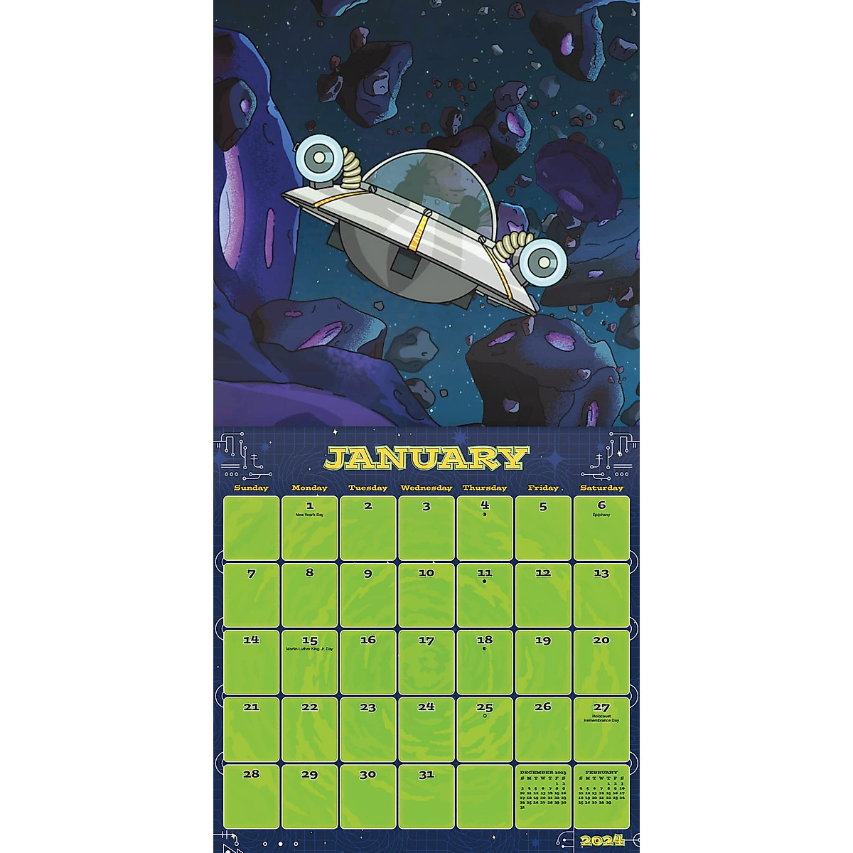 2024 Cartoon Network Rick and Morty Wall Calendar