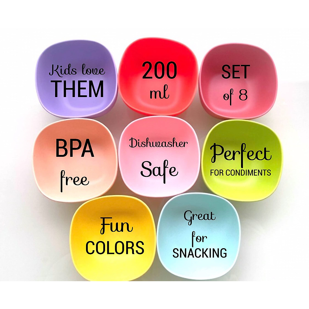 Mini bowls 8 piece set bamboo fiber snack bowls dipping sauces dessert bowls small bowls tiny bowl set