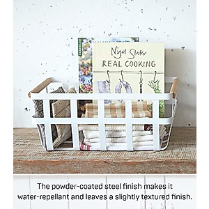 YAMAZAKI home 2507 Storage Basket-Dual Handle Organizer, One Size, White