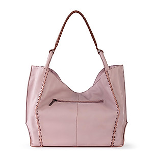 The Sak Los Feliz Large Tote Bag in Leather, Lined Purse with Single Shoulder Strap, Rosewood