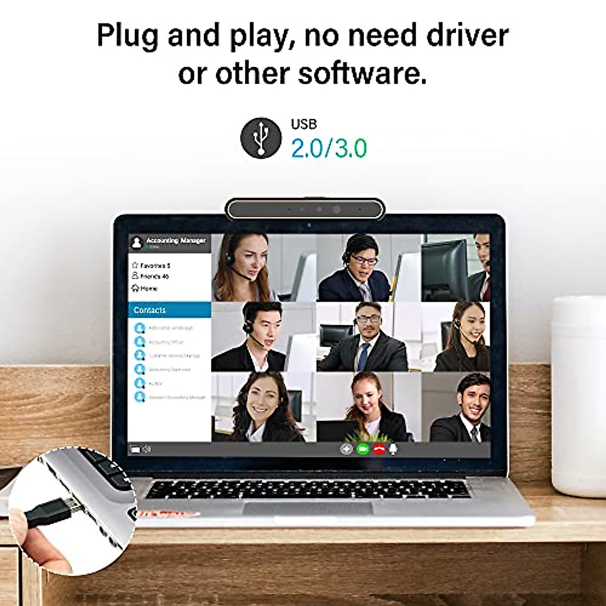 IPTNIC Webcam, Windows Hello Face Recognition Webcam for Instant Login with Windows 10,USB IR Camera with Privacy Cover,Dual Microphones,1080P Business Camera for Video Calling,Online Conference