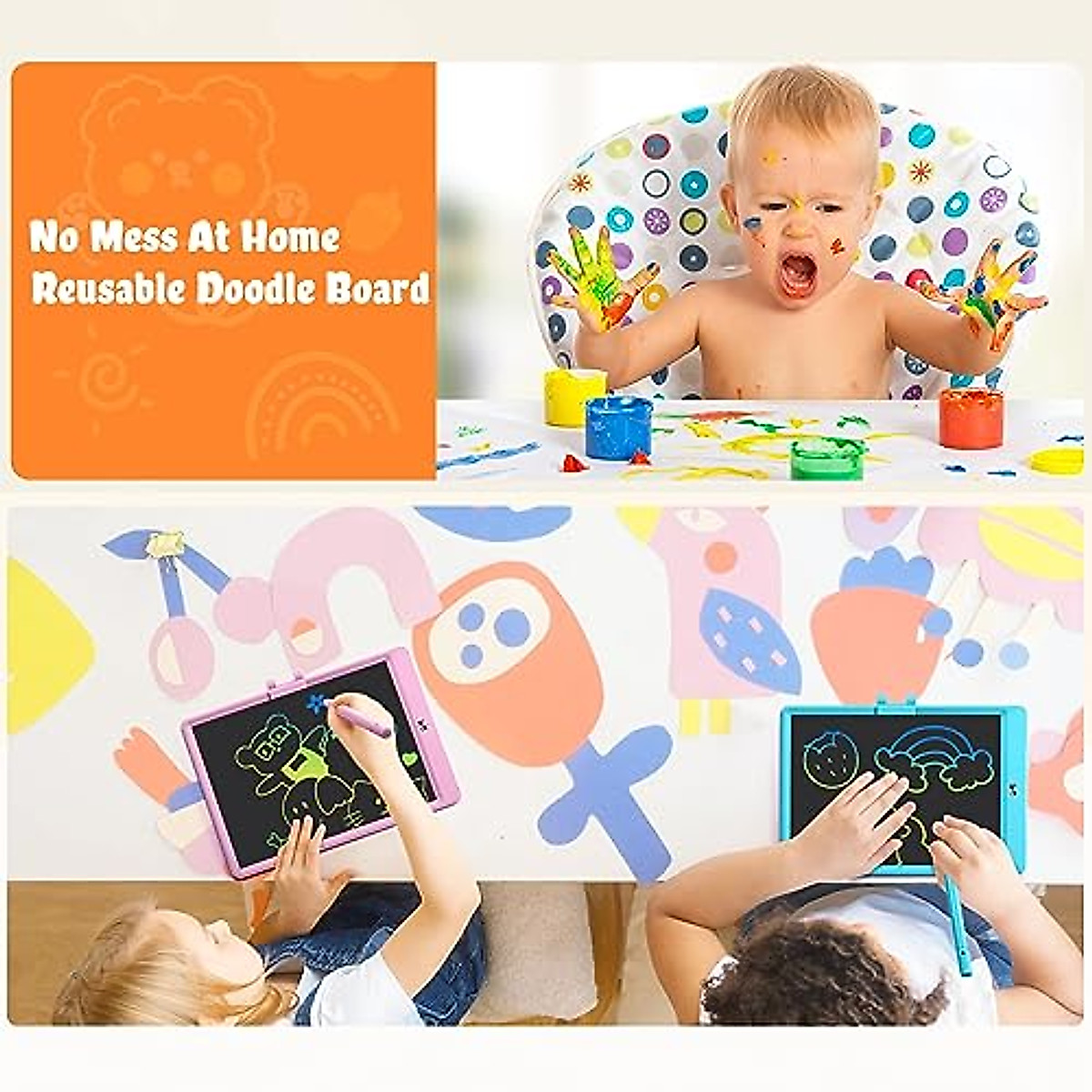 Kidopire LCD Writing Tablet for Kids, 2 Pack 10-Inch Toddler Doodle Board Drawing Board, Reusable Drawing Tablet Drawing Pad Kids Toys, Ideas Birthday Gifts for 3 4 5 6 7 8 Year Old Boys Girls