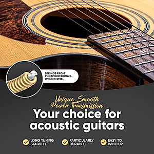 HAVENDI® Guitar Strings I Acoustic guitar strings with Phosphor Bronze Coating I Brilliant Sound Quality I Includes 3 Picks…