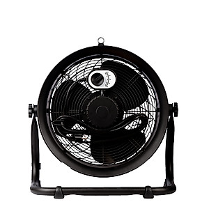 CAT by CATERPILLAR HVD-14AC - 14" High-velocity Drum Air Circulator Fan with 360-degree Pivoting Head, and Dual Ball Bearing 4-speed Motor, BLACK