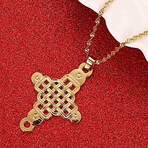 BR Gold Jewelry Ethiopian Coptic Cross Pendant African Abyssinian Ethiopia Cross Orthodox Christian