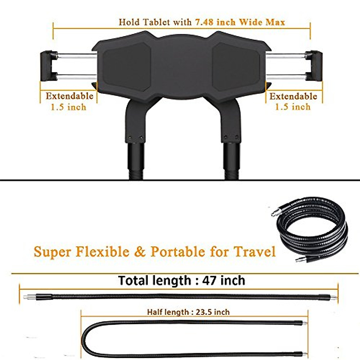 Lazy Neck Phone Holder Hand-free Rotating Vertical Horizontal Gooseneck Multiple Function Mounts - for Cell Phone,Tablet,iPad,Kindle,iPhone,Samsung,and Other Smartphone Devices Multi Angle Holder