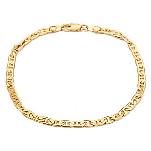 kelistom 18K Gold Plated Mariner Chain Anklet for Women & Teen Girls, 9 inches (Gold)