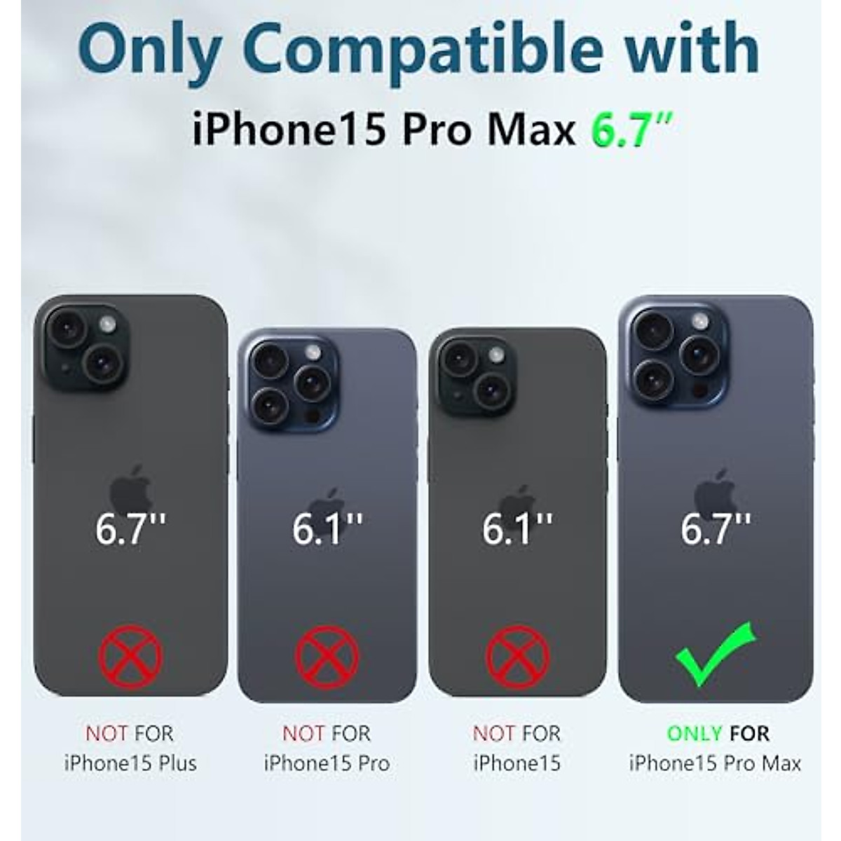 FNTCASE for iPhone 15-Pro-Max Case: Military Grade Drop & Shock Protection Cell Phone Cover with Kickstand & Slide | Rugged Protective Bumper Tough Protector Cases for 15 Pro Max 6.7'' - Red