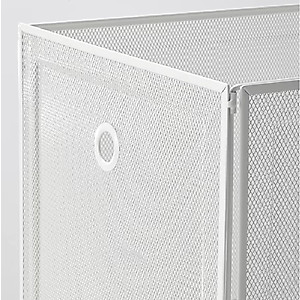 DRÖNJÖNS Storage Box,White KALLAX Shelving Unit Media Accessories and Clothes Organizer Steel Mesh Square Bin Foldable Handled 13x14 ½x13