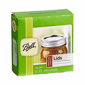 Ball Regular Mouth Lids for Glass Mason Jars, Used for Canning, Pickling, Juice, Jam, Jelly 12-Count, Pack of 16 (192-Lids Total)