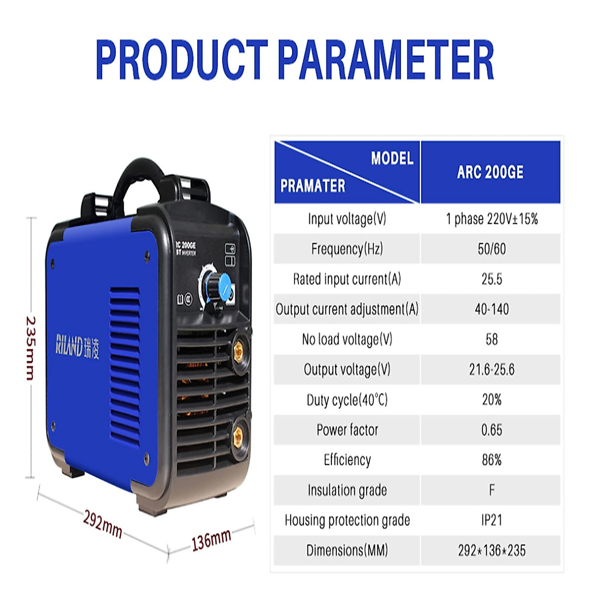 Electric Welding Tools ARC 200GE Inverter ARC Welder IGBT MMA ARC Welding Machine For Home Beginner Car Repair and Welding