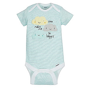 Gerber Unisex Baby 5-Pack Short Sleeve Variety Onesies Bodysuits Clouds 3-6 Months