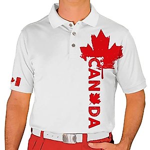Dry Fit Short Sleeve Graphic Golf Polo Shirt for Men, Great for Sports and All Outdoor Activities - Canada Patriot Heroes - Canada Letters