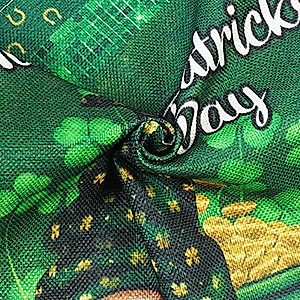 HOMFREEST Happy St Patricks Day Garden Flag Gold Coin Gnome Yard Flag Lucky Clover Beer Small Garden Decorations Green Day Outside Lawn Display for Indoor Outdoor Patio Porch 12x18 Inch Vertical Double Sided