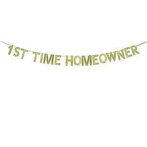 TENNYCHAOR 1st Time Homeowner Banner,Housewarming Party Theme Mantel Fireplace Decorations Supplies,Welcome Home Hanging Sign.