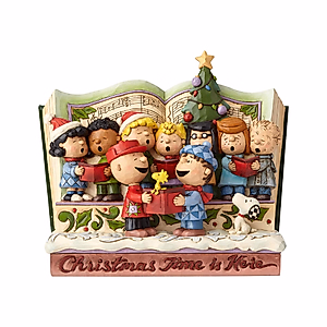 Enesco Jim Shore Peanuts Christmas Storybook Figurine 7.5" Multicolor
