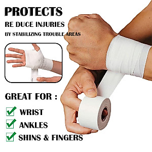 Athletic Sports Medical Tape - No Sticky Residue & Easy to Tear Very Strong Tape for Athlete & Sport Trainers & First Aid Injury Wrap Perfect for Fingers Ankles 1.5in X 30ft (Navy Blue)