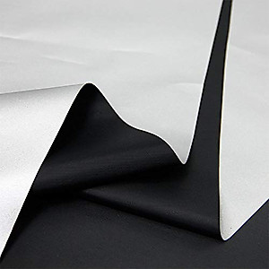 Blackout Drapery Shade Fabric Black and Silver 100 Percent Shading Light Waterproof Sunshade Cloth Light Weight (3Yards)