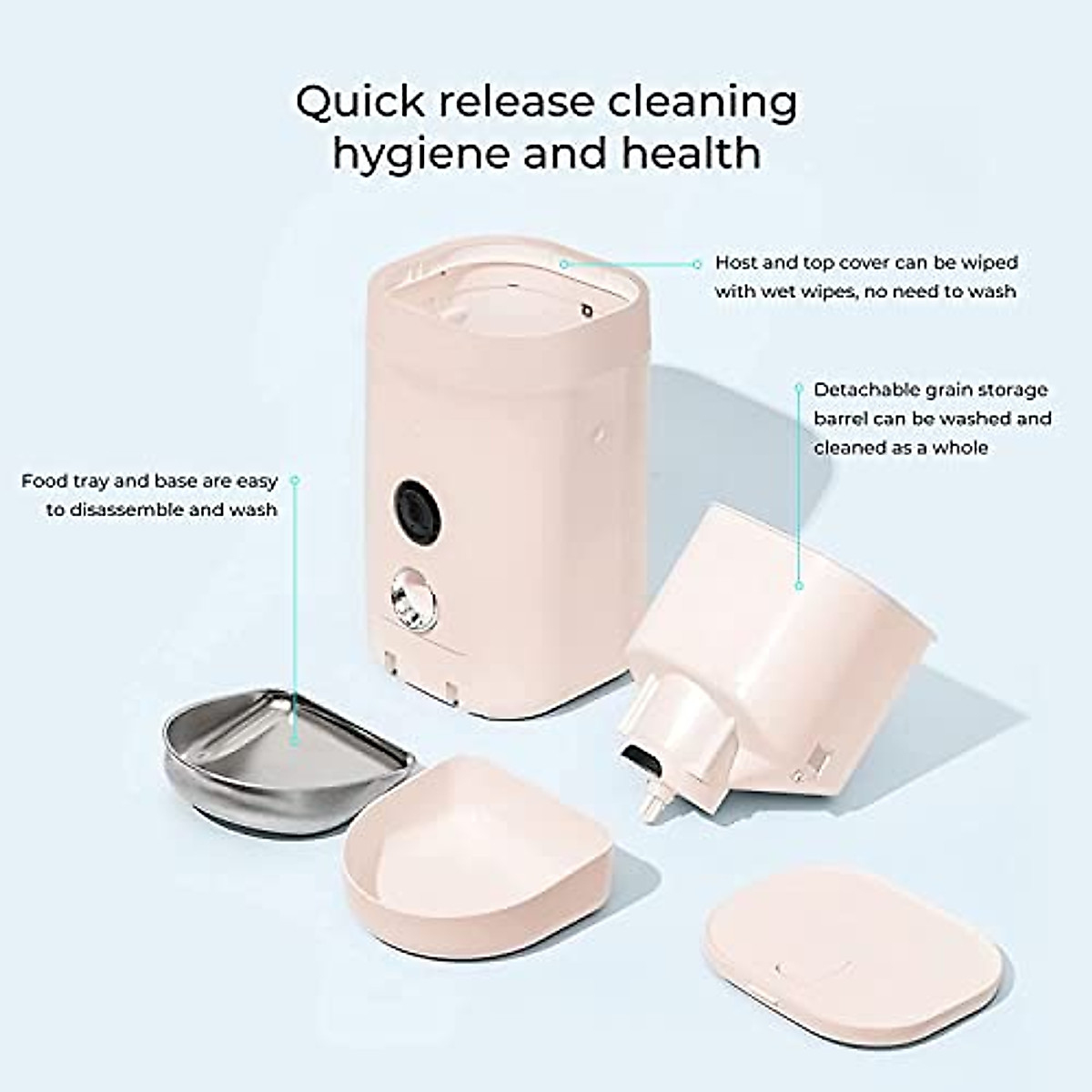 DOGNESS Automatic WiFi Dog/Cat Smart Camera Feeder - 6.5Lbs Large Capacity App Control Food Dispenser with WiFi, Portion Control, Voice Recording, Camera, Timer Programmable (4L Pink)