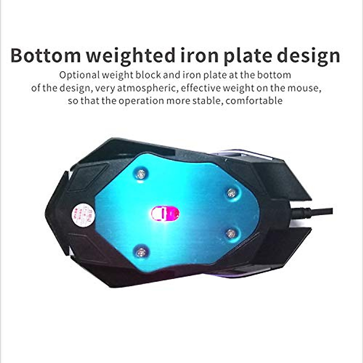 SKYAE Wired Game Mouse Gaming Aggravating Iron Board Durable Use Shu Beautiful Cool USB Games Office Mouse Home Black