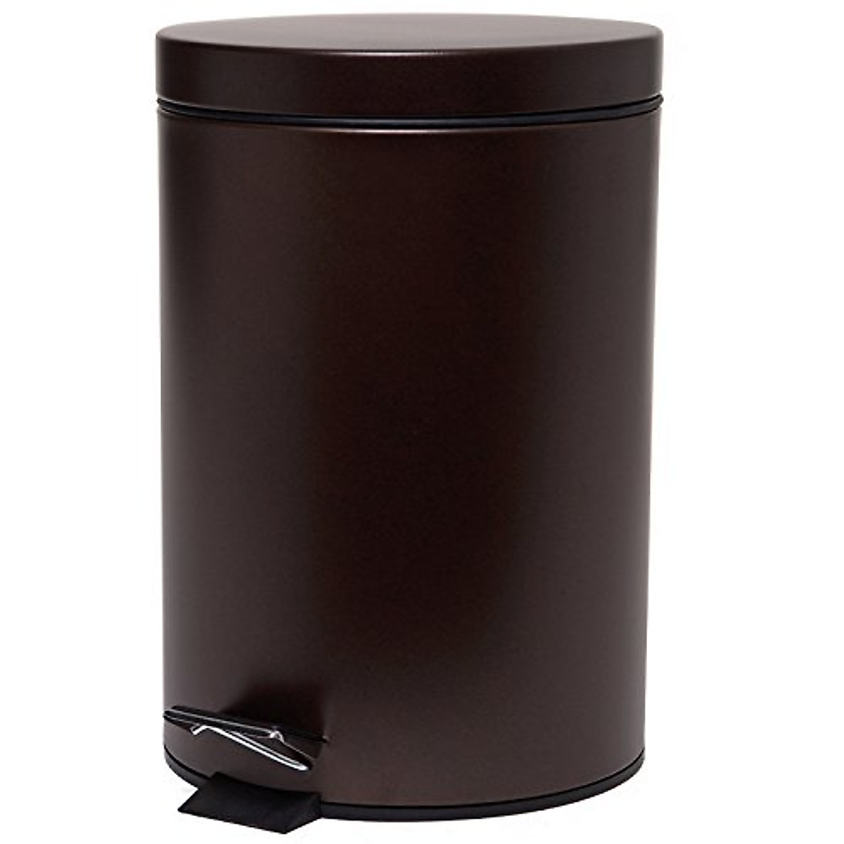 HOMEBASIX LYP0701 Small Step Round Trash Can, 7-Liter, 1.8 Gallon Venetian Bronze
