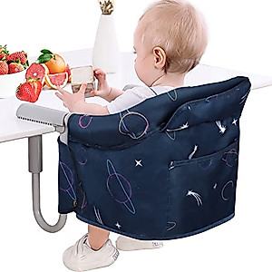 Teglu Hook On High Chair, Portable Clip on High Chair Washable with Harness for Home Travel, Fast Table Chair for Baby Toddler 6-36 Month-33lb(Blue)