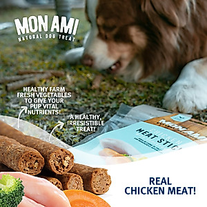 Mon Ami Chicken Meat Sticks for Dogs with Farm Fresh Vegetables (28 Oz) – Human Grade Dog Treats with Superfoods - Training Treats for Dogs - Healthy Dog Treats for Small, Medium and Large Dogs
