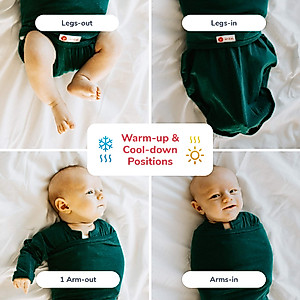 embe Baby Eczema Sleep Aid Sleeper Sack for Babies 0-3 Months, 6-14 lbs | Swaddle With Fold Over No Scratch Mittens Attached | No Scratch Sleeves Baby - [Spruce]