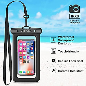 JOTO 2 Pack Floating Waterproof Phone Pouch Bundle with ProCase 2 Pack Universal Floating Waterproof Phone Pouch for Phones up to 7.0"