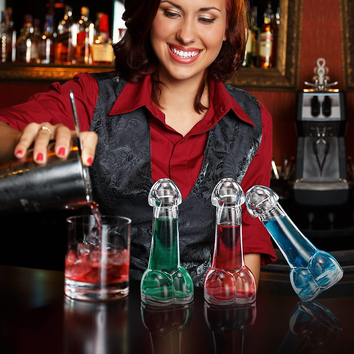 VLIZO Night Club Wine Glass 4PCS Creative Cocktail Py Fun Bar Restaurant Set, 3.3 ounces