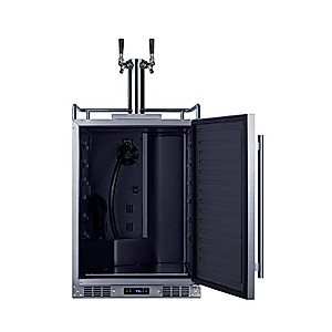 Summit SBC683OSTWIN 24" Wide Built-in or Freestanding Outdoor Beer Kegerator, Dual Tap, Weatherproof, Automatic Defrost, Digital Thermostat, Tap Cool System, Adjustable Shelves, four Casters