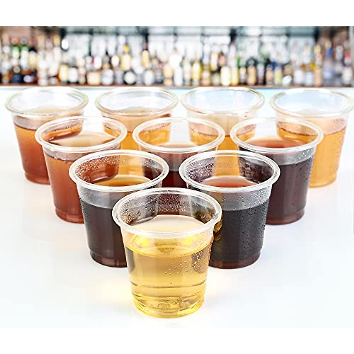 Plastic Shot Glasses 2 Oz - Disposable mini Jello Shot Cups, Party Tumblers For Condiments, samples, Sauce, (100 Cups)