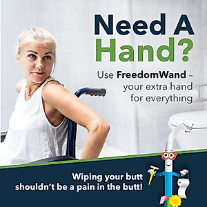 Multipurpose Toilet Aid for Wiping – 14.5” Wipe Assist for Toileting for All People w/ Range of Motion Limitations – Portable Toilet Aids for Wiping & Holding Toilet Paper & Personal Hygiene Products