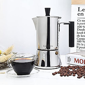 Easyworkz Pedro Stovetop Espresso Maker 4Cup 200ml Stainless Steel Italian Coffee Machine Maker Moka Pot Induction Espresso Pot