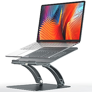 Nulaxy Adjustable Laptop Stand for Desk, Ergonomic Portable Laptop Stand Up to 10.6" with Heat-Vent, Laptop Riser Supports Upto 11Lbs, Compatible with MacBook Pro All Laptops 11-15.7"(Grey)