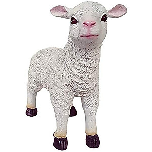 Taotenish Sheep Statues Resin Goat Lamb Statue Outdoor Statues for Garden Decor, Wedding Party Decor - Standing Left