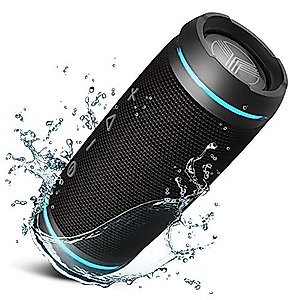TREBLAB HD77 - Bluetooth Speaker - Loud 360° HD Surround Sound w/Bass, 30W Stereo, IPX6 Waterproof, 20H Battery Portable Speaker w/Bluetooth, Wireless Dual Pairing, Outdoor Blue Tooth Speaker