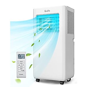 Portable Air Conditioners,Grelife 8000BTU 4-in-1 AC Unit with Fan,Heat&Dehumidifier,Powerful Cooling up to 350 sq.ft,Portable AC with Smart/Sleep Mode,LED Display,Remote Control,48dB Quiet,24H Timer