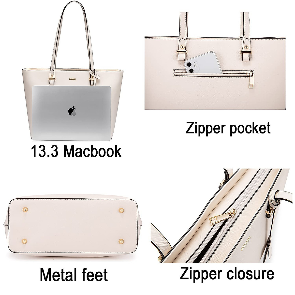 LOVEVOOK Purses for Women Large Tote Bag for Work Faux Leather Handbags Shoulder Bag with Zipper Pocket