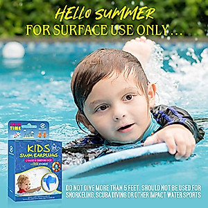 Hearprotek 2 Pairs Swimming Ear Plugs for Kids, Soft Silicone Reusable Water earplugs for Kids Swimming Bathing and Other Water Sports (Blue)