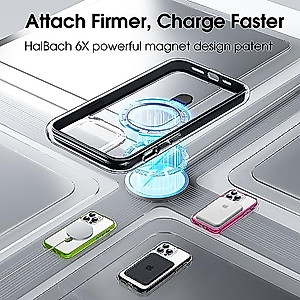 CASEKOO Air-Filled Designed for iPhone 14 Pro Case with Magnetic Invisible Stand [16FT Military Drop Protection] [Compatible with MagSafe]Clear Shockproof Phone Cases for Men Women 6.1 Inch 2022,Black