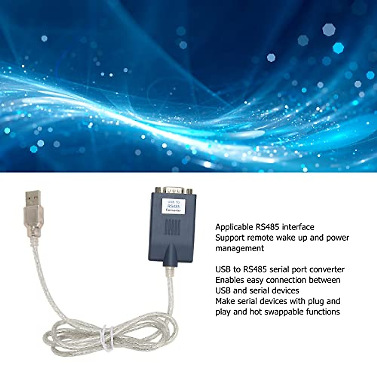 VINGVO USB to RS485 Adapter, USB2.0 to RS485 Serial Adapter Plastic Metal for Laptop