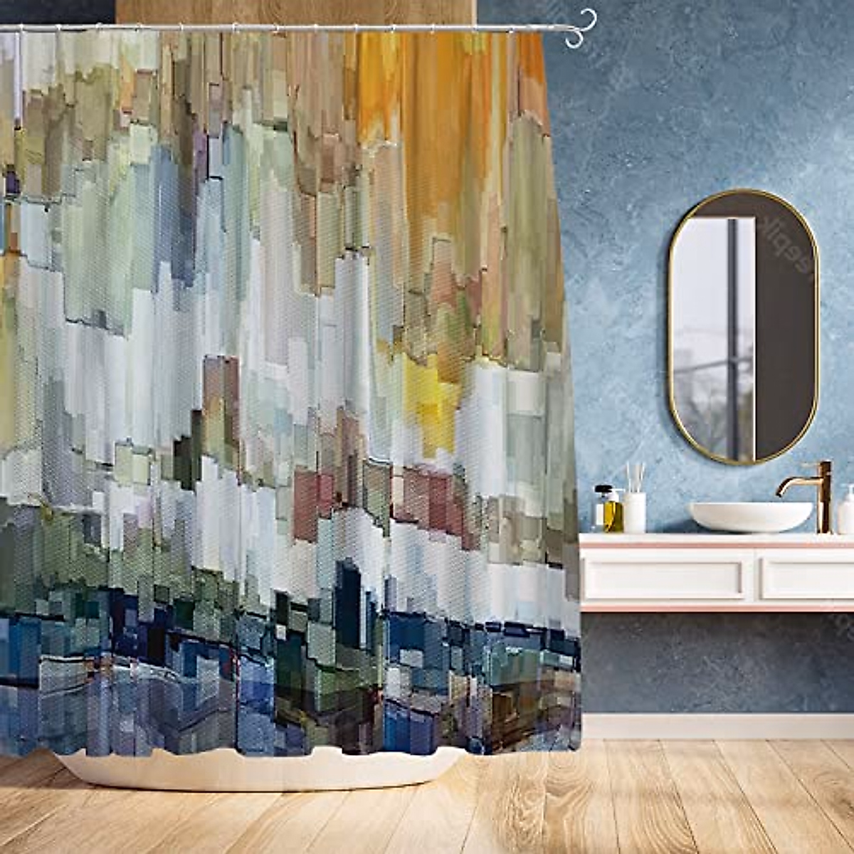 YEZEX Shower Curtain for Bathroom - Waterproof Polyester Fabric Shower Curtains for Modern Home Bathroom Decorations, Machine Washable 72"x78" (PaintingGraffiti)