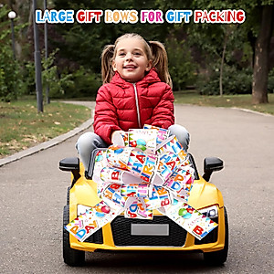 Retrowavy 2 Pcs 16 Inch Large Birthday Pull Bow for Present Gift Wrapping Birthday Bows Giant Gift Bow for Car Colorful Car Ribbon Bow for Birthday Party Holiday Gifts Presents